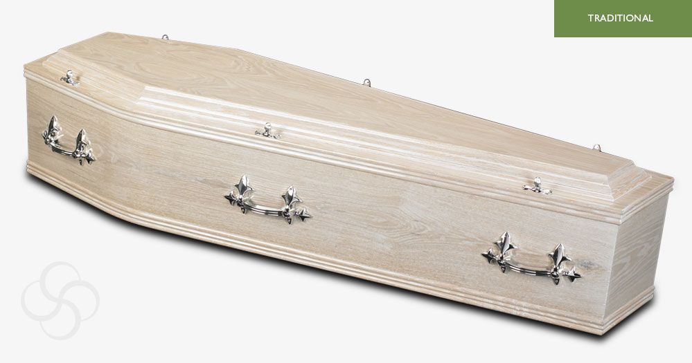 HARDWICK Traditional Coffin Medium Oak - Signature Funerals Bury