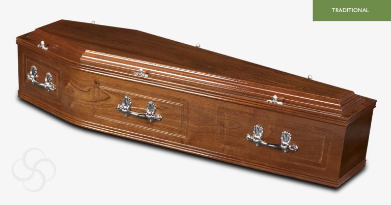 Engraved personalised Coffin Medium Oak - Signature Funerals Bury