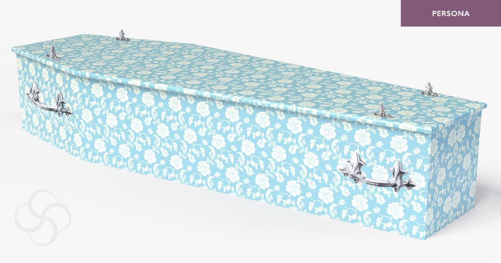 PERSONA Printed Coffin ENGRAVED ROSES - Signature Funerals Bury