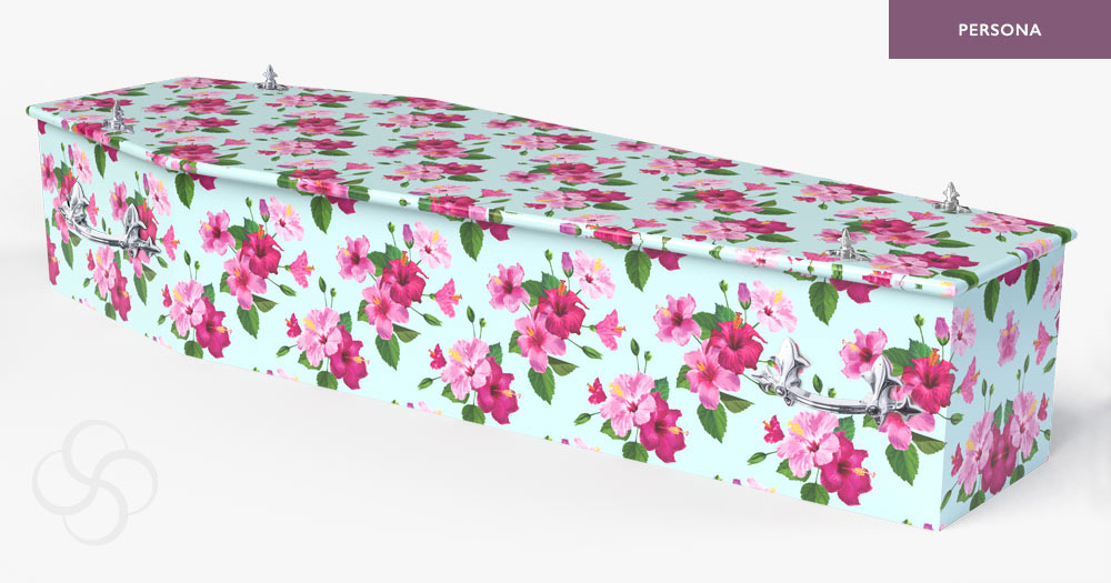PERSONA Printed Coffin HIBISCUS - Signature Funerals Bury