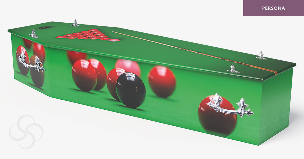 Printed Wooden Coffin With Personalised Vinyl Wrap - Snooker Table ...